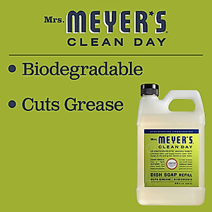 MRS. MEYER'S CLEAN DAY Liquid Dish Soap Refill, Biodegradable Formula, Lemon Verbena, 48 Fl Oz. (Pack of 2)
