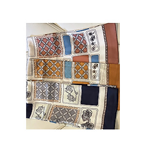 Silk Scarf Luxury 100% Pure Silk Scarf Silk Scarf Long 60” Women's Fashion Sunscreen Shawls Wraps Dupatta Beautiful Scarf (brown)