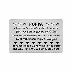 Yobent Poppa Card for Men, Best Poppa Birthday Christmas Gifts, Thank You Appreciation Present for Poppa