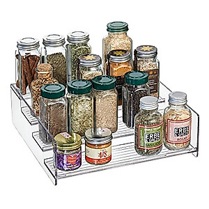 InterDesign Linus Cabinet Organizer Rack – 4-Tiered Storage for Kitchen, Pantry or Bathroom Countertops, Clear