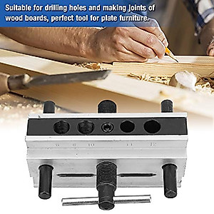 0.39~2.17in Wood Size Self Centering Doweling Jig Kit Aluminum Alloy Metric Imperial Scale for Drilling Holes