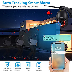 Ctronics 5MP 30X Optical Zoom Security Camera WiFi Outdoor, 2.4/5Ghz WiFi Dome Surveillance Cameras with Auto Cruise & Zoom, 492ft Night Vision,Human Detection,IP66