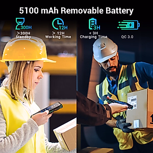 Tera Android 11 Barcode Scanner PDA: HS7 Scan Engine 26 Keys IP67 Rugged 4+64GB 5100 mAh Battery QC 3.0 Fast Charge 4” Touch Screen Mobile Terminal for Warehouse Inventory Scanner P400