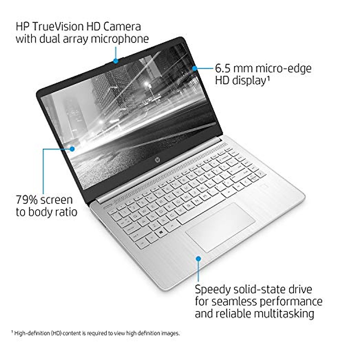 2022 Newest HP Premium Laptop, 14" FHD IPS LED Display, Intel Quad-Core Processor, Intel UHD Graphics, 16GB RAM, 1TB PCIe SSD, Bluetooth 5.0, Windows 11 (Renewed)