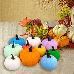 JIABNUKKN Pumpkin Decorations Halloween Crafts for Kids 10Pcs Paint Your Own Artificial Pumpkin White Plastic Pumpkin Decorating Kit Gift Toys for Kids DIY Halloween Thanksgiving Fall Pumpkin Decor