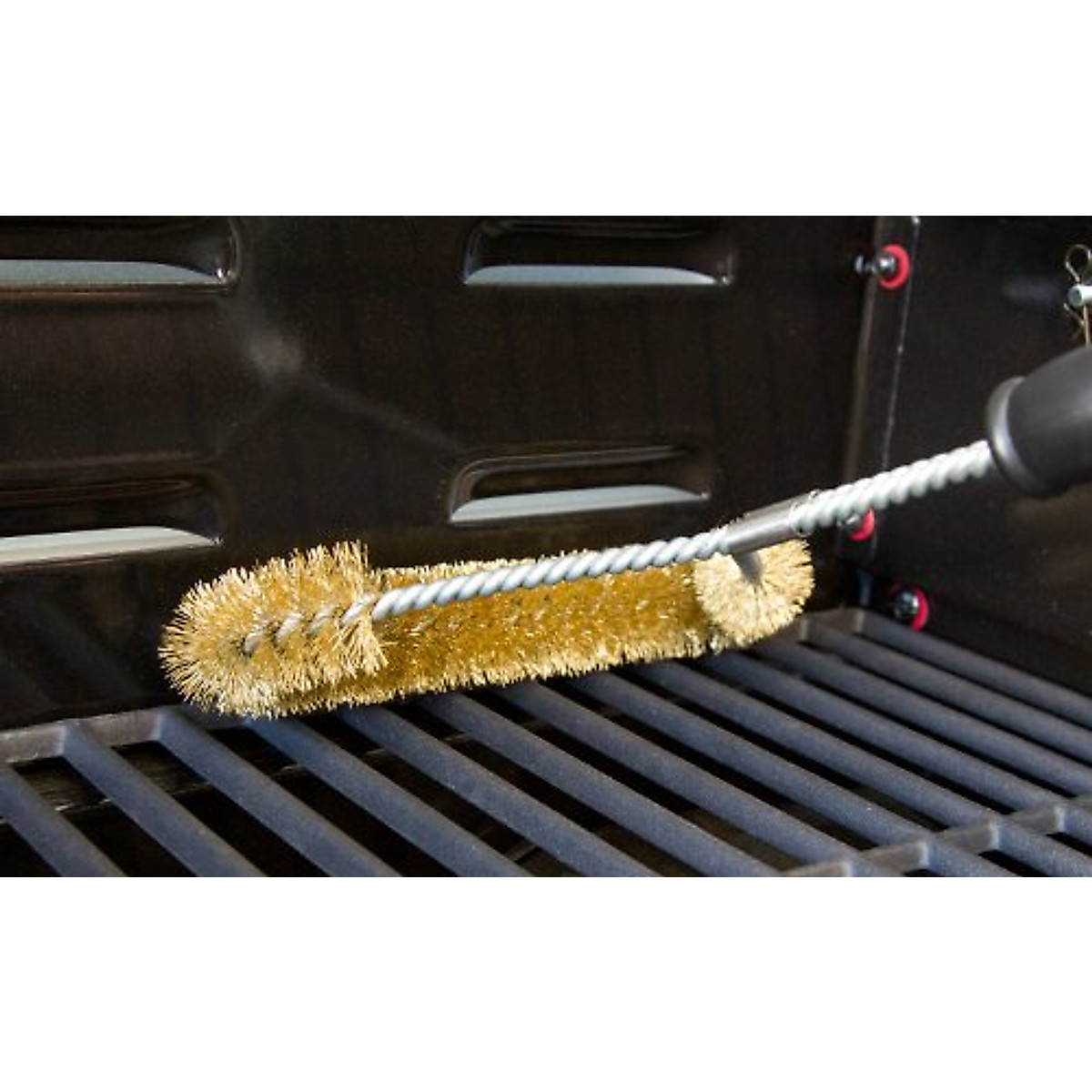 Grill Brush – 12 Inch, Brass Bristle Wire, Heavy Duty Brush Suitable for Cleaning Weber, Barbecook, Ducane and Nexgrill Gas, Electric and Charcoal Bbqs. Unlike Stainless Steel, Won’t Scratch Porcelain Coated Barbecue Grills & Grates – Best Guarantee.