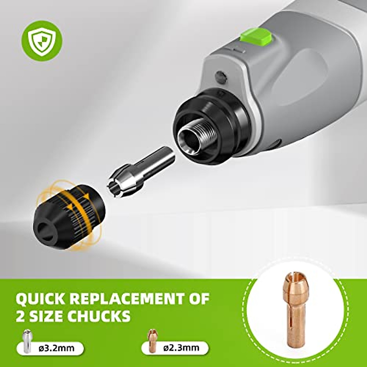 Huepar Tools Mini Cordless Rotary Tool with LED Light, 3-Speed Power Rotary Tool 5000-18000RPM with 98Pcs Accessories, 4V Rotary Tool for Sanding, Polishing, Drilling, Cleaning, DIY Crafts-RT4 PRO