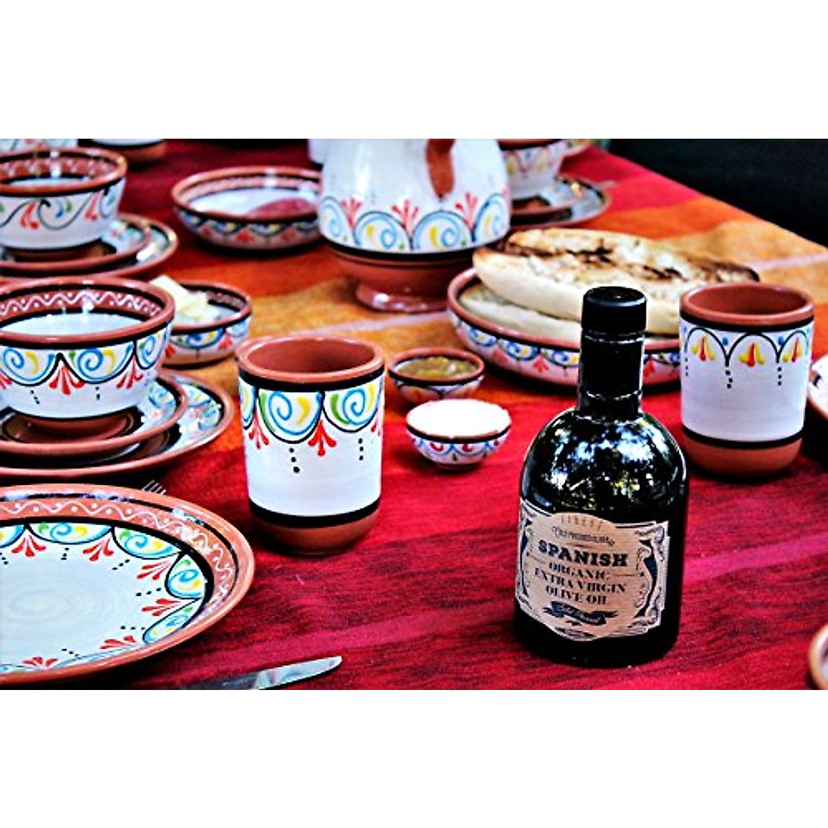 Cactus Canyon Ceramics VERY SMALL Spanish Terracotta 5-Piece VERY SMALL Mini-Bowl (Pinch Bowls) Set, White