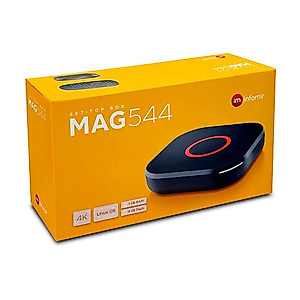 Infomir Original MAG 544 W3 4K Set Top Box Multimedia Player Internet TV Receiver 2160p @ 60 FPS HDMI 2.1 HDR and HEVC Support USB 3.0 4X ARM Cortex-A35 + HDMI Cable, Much Faster Than Mag 524w3