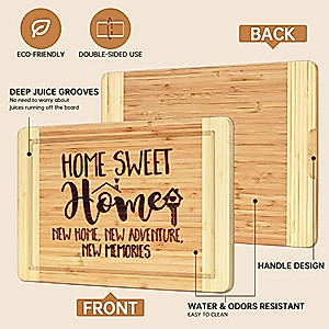 Housewarming Gifts,Engraved Cutting Board - New Home Owner Gifts,For Sisters,Friends,Daughter,Son,Boss gift-Sweet Home, New Home.