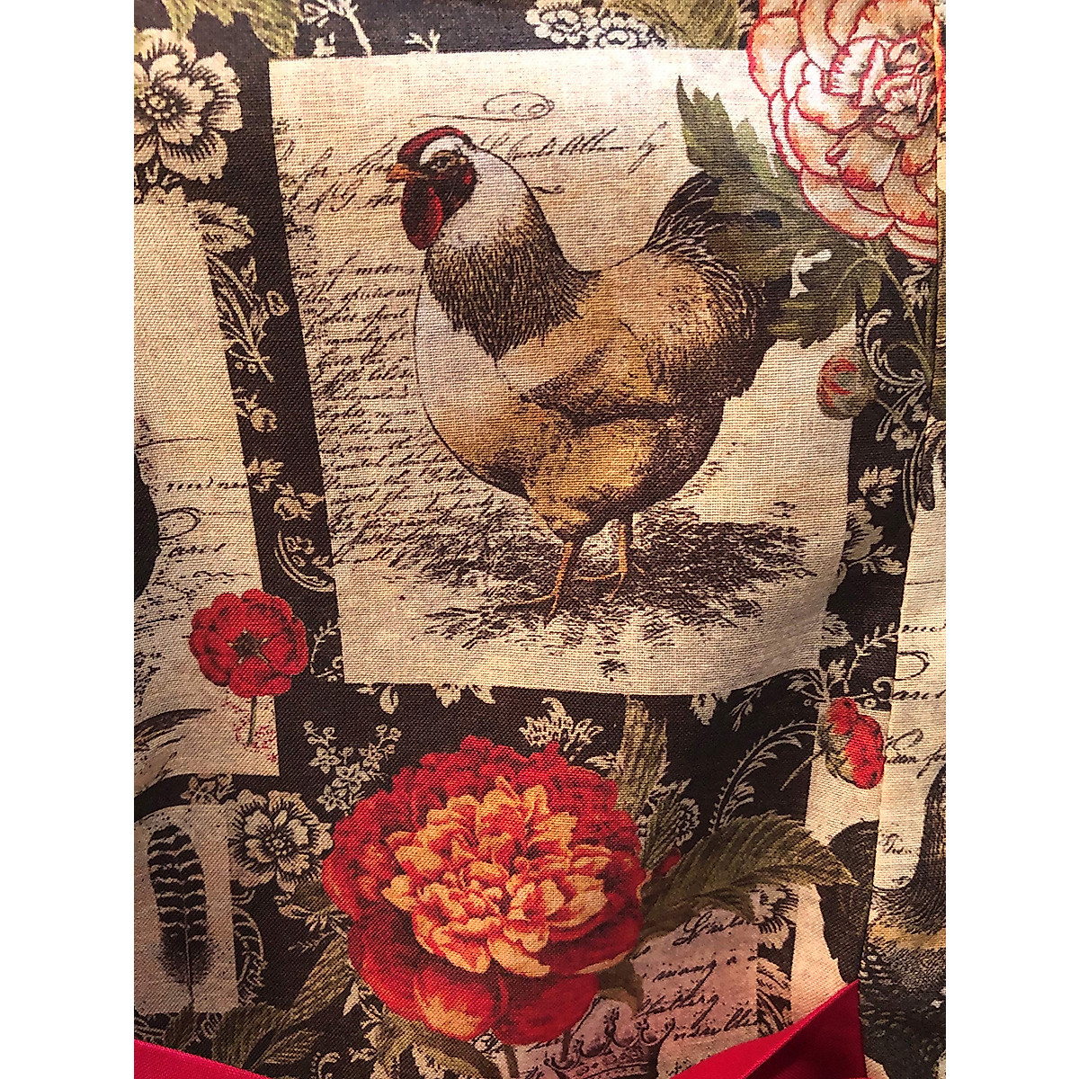 Blender Cover for Ninja-Reversible blender cover. Kitchen design: Rooster/Flowers/Ribbons to make your own adjustable bow.