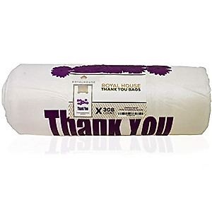 ROYALHOUSE Purple Flower Thank You Plastic t-Shirt Bags - 308 pcs/roll