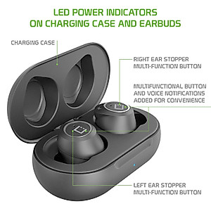 Wireless V5 Bluetooth Earbuds Compatible with Motorola Moto Z Force with Charging case for in Ear Headphones. (V5.0 Black)