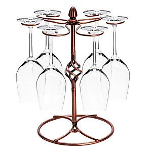 Fantasee - Wine Glass Holder, Tabletop Stemware Rack with 6 Wine Glass Drying Rack Stand
