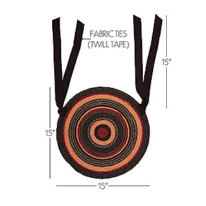 VHC Brands Wyatt Jute Chair Pad Set of 6