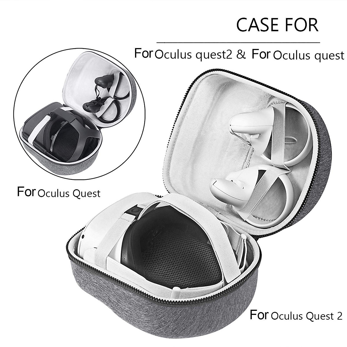 Carrying Case Compatible with Oculus Quest 2 | VR Gaming Headset and Touch Controllers Accessories Storage Bag | Waterproof Hard EVA Case for Oculus Quest 2/1 and Other Accessories