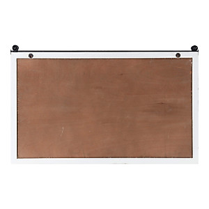 Kate and Laurel Cates Rustic Magnetic Metal Wall Organizer, 24 x 40, White, Farmhouse Wall Decor with Function