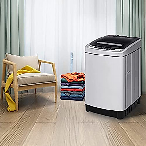 KUMIO 1.5CU.FT Automatic Portable Washing Machine, 11Lbs Compact Washing Machine with 8 Programs 10 Water Levels| LED Display| Child-Lock Function| Space Saving for Apartments, Dorms, RV