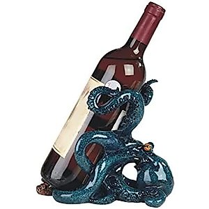 ICE ARMOR Octopus Decorative Wine Bottle Holder, Wine Rest Statue, Home Decor Wine Rack Display Centerpiece for Tabletops and Counters, Wine Lovers Gift