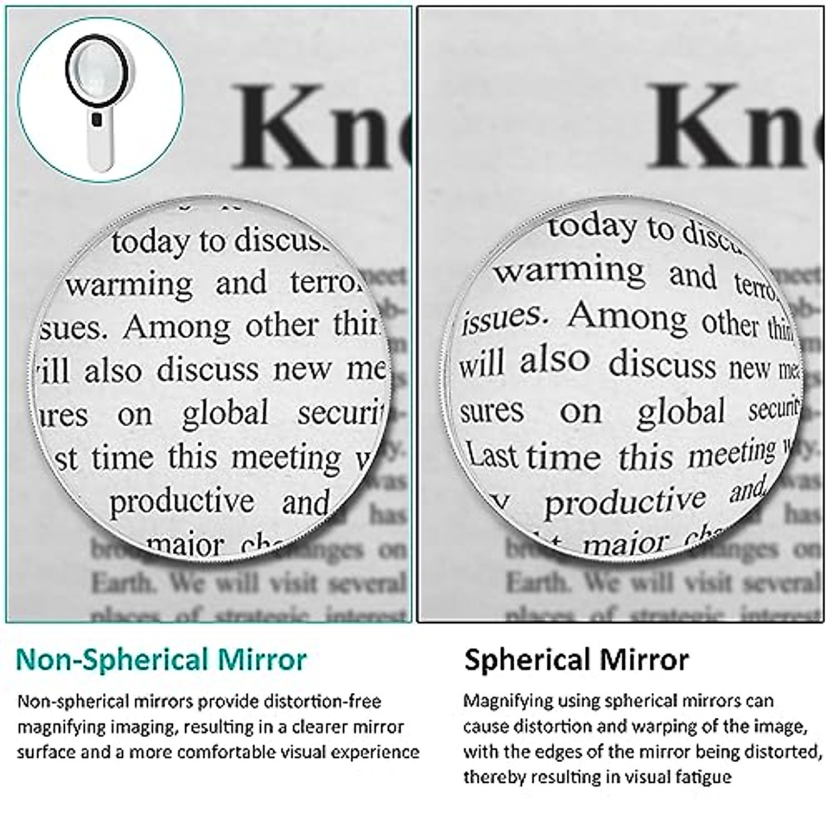 30X Magnifying Glass with Light and Case - Reading Magnifying Glass Handheld Large Glass Lens Magnifier Ideal for Seniors, Inspection, Coins, Stamps, Jewelry, Macular Degeneration