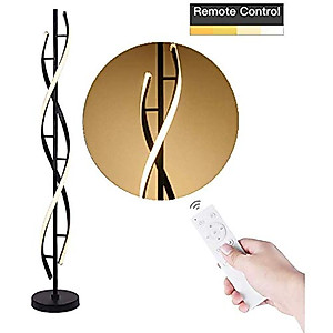 ADISUN 40W LED Floor Lamp Remote Control Dimmable Spiral Floor Lamp Indoor Lamp Floor Lamp for Living Rooms Family Rooms Bedrooms Offices Lighting (White)