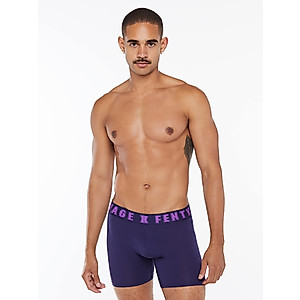 Savage X Fenty, Men's, Boxer Briefs, Matte logo elastic waistband, Front contour pouch, Cotton, Navy Blue, L