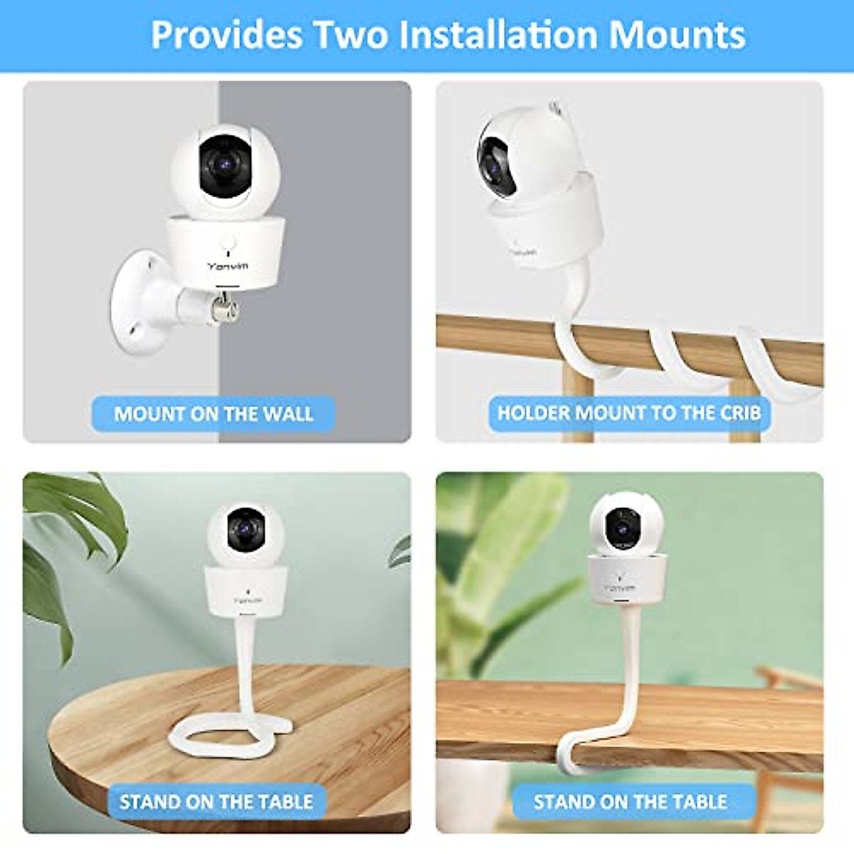 Yonvim Baby Monitor 5" 1080P HD Video Baby Monitor with Camera and Audio 5000mAh Battery Night Vision No WiFi 2-Way Talk 1000ft Long Range Remote Pan Tilt 4X Zoom with 2 Mounts