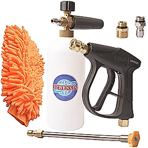 SZWENXIN Foam Cannon Kit Pressure Washer Gun with 15 Degree Gutter Cleaner Wand and Washing Glove,M22-14 mm and 3/8" Quick Inlet Connector