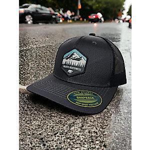 Pacific Northwest Trucker Hat w/mesh Backing and Pacific Northwest Woven Patch (Grey/Black)