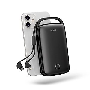iWALK Portable Charger 20000mah Power Bank 18W PD Charger with Built in Cables USB C Compatible with iPhone 14/13/12 Mini/12 Pro Max/11/Xs/XR,iPad,Samsung,LG, Fast Charging for Outdoor