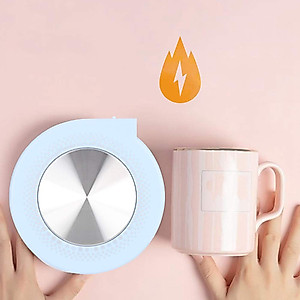 USB Cup Mug Heating Mat, Coffee Mug Warmer for Office Home Desk, USB Heater Insulation Pad Coaster Cup Warmer Heating Plate (Blue)