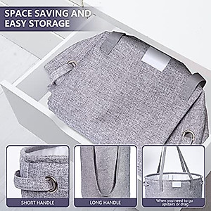 NARUNDREN Laundry Basket with Lid, 70L Round Collapsible Laundry Hamper with Handles, Freestanding Dirty Clothes Hamper Waterproof Lining for Bathroom, Laundry Room Organization Storage (Dark Grey)