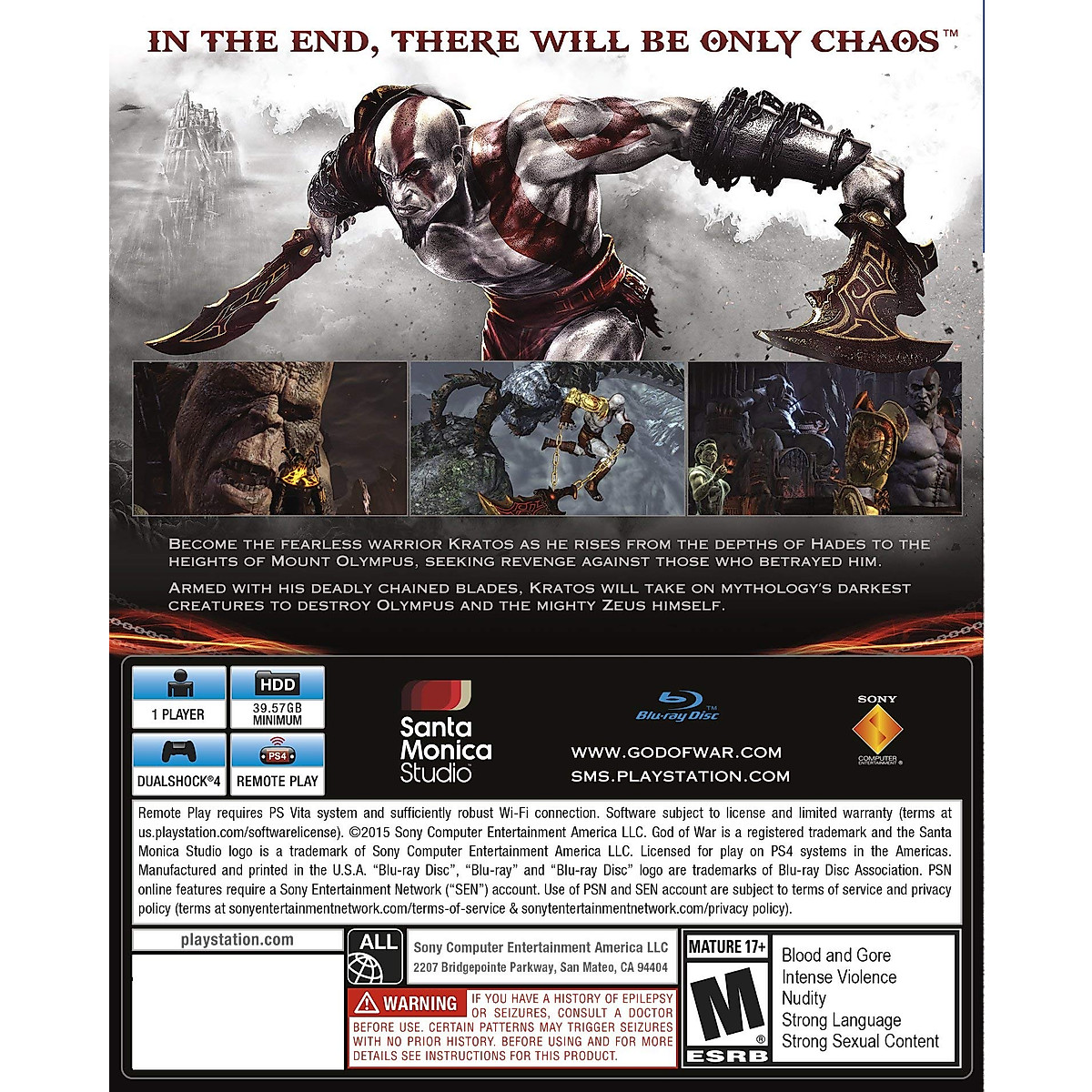 God of War 3 Remastered - PlayStation 4 (Renewed)