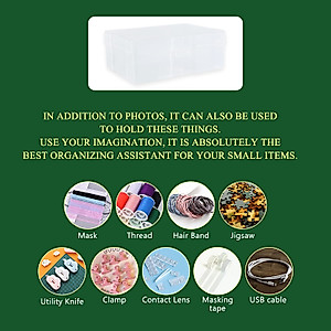 PCA Photo Case, 4" x 6" Photo Box Storage with Handle - 12 Inner Photo Keeper, Large Photo Organizer, Clear Plastic Craft Case for Photos Stickers Stamps Jigsaw Seeds