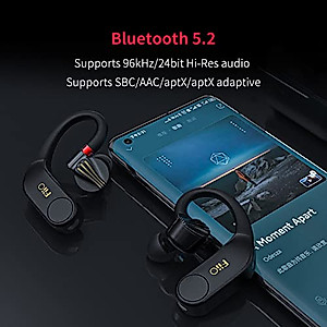 FiiO UTWS5 Amplifier Bluetooth Earbuds Hook Wireless 96kHz/24bit High Resolution Bluetooth 5.2 Standard MMCX 30hrs Battery Life IPX4