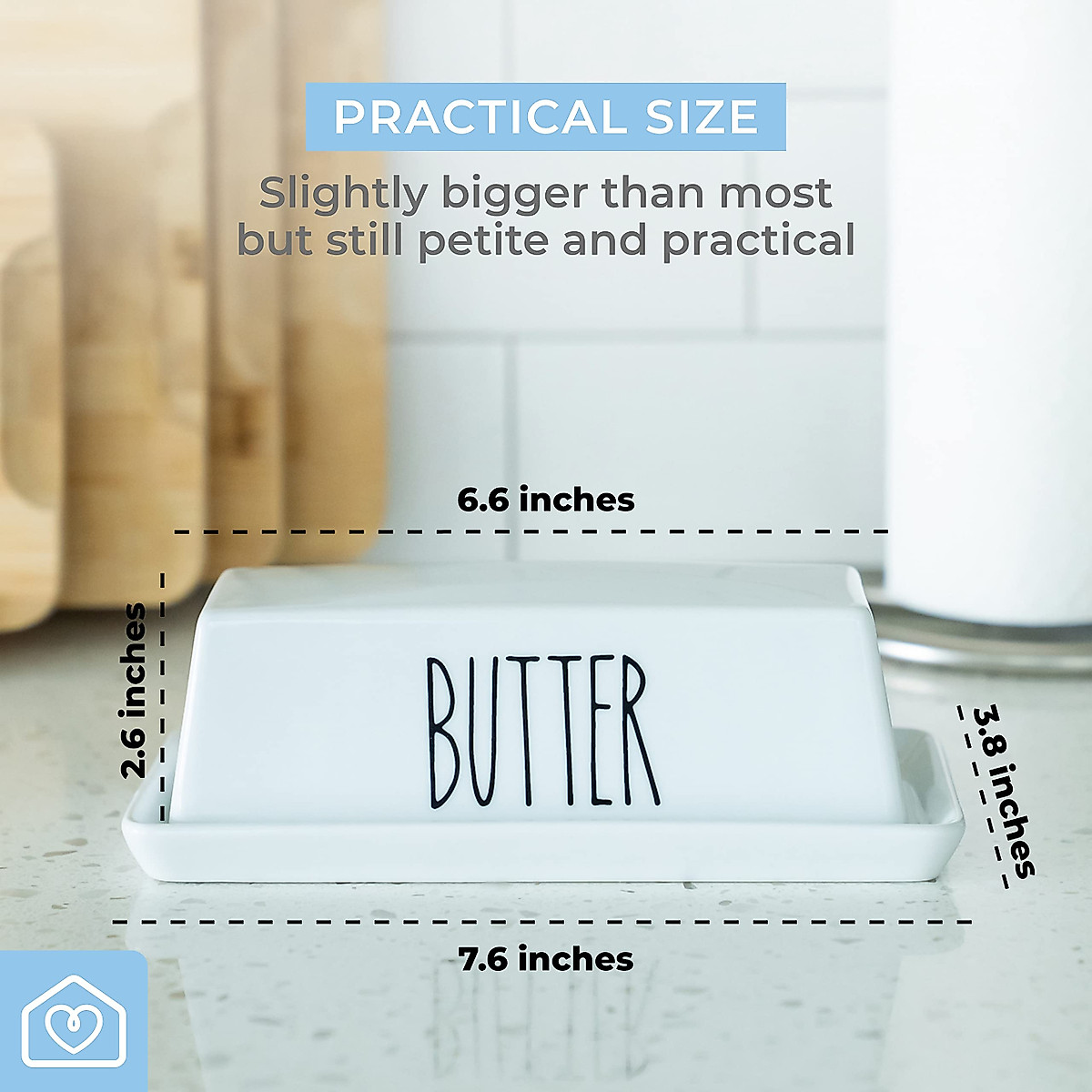 Heartland Home Porcelain Butter Dish and Salt and Pepper Shaker Set