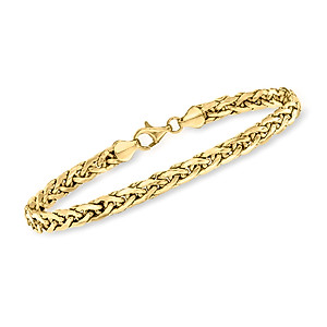 Ross-Simons 14kt Yellow Gold Wheat-Link Bracelet. 7 inches