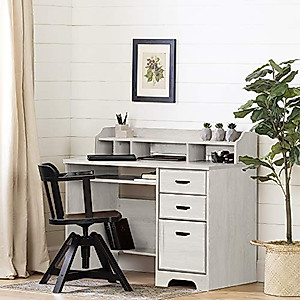 South Shore Versa Computer Desk with Hutch Winter Oak, Traditional