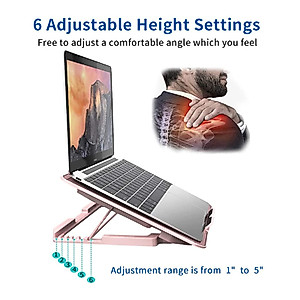 Gaming Laptop Cooling Pad,Laptop Cooler Cooling Pad for 12-17 inch Laptop Slim Portable USB Powered with 6 Quiet Fans and Rotary Switch Control (Pink)