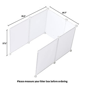 MEEXPAWS Cat Litter Box Enclosure Splash Guard Extra Large 27×20 in with Cat Litter Mat Easy Clean (White)