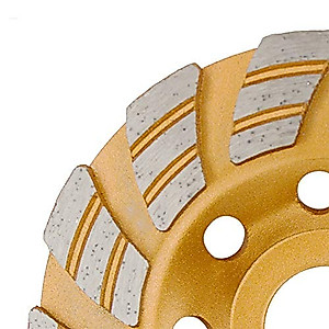 FINGLEE DT 4 Inch Diamond Grinding Cup Wheel for Angle Grinder,Concrete Stone Masonry Polishing,12 Unique segs,with 4/5" 5/8" Adapters (4 inch)