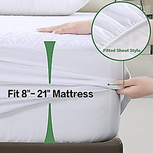 EMONIA Twin XL Size Mattress Protector 100% Waterproof Premium Breathable Cooling Ultra Soft Mattress Cover for College Dorm Room Noiseless Mattress Pad 8"-21" Deep Pocket