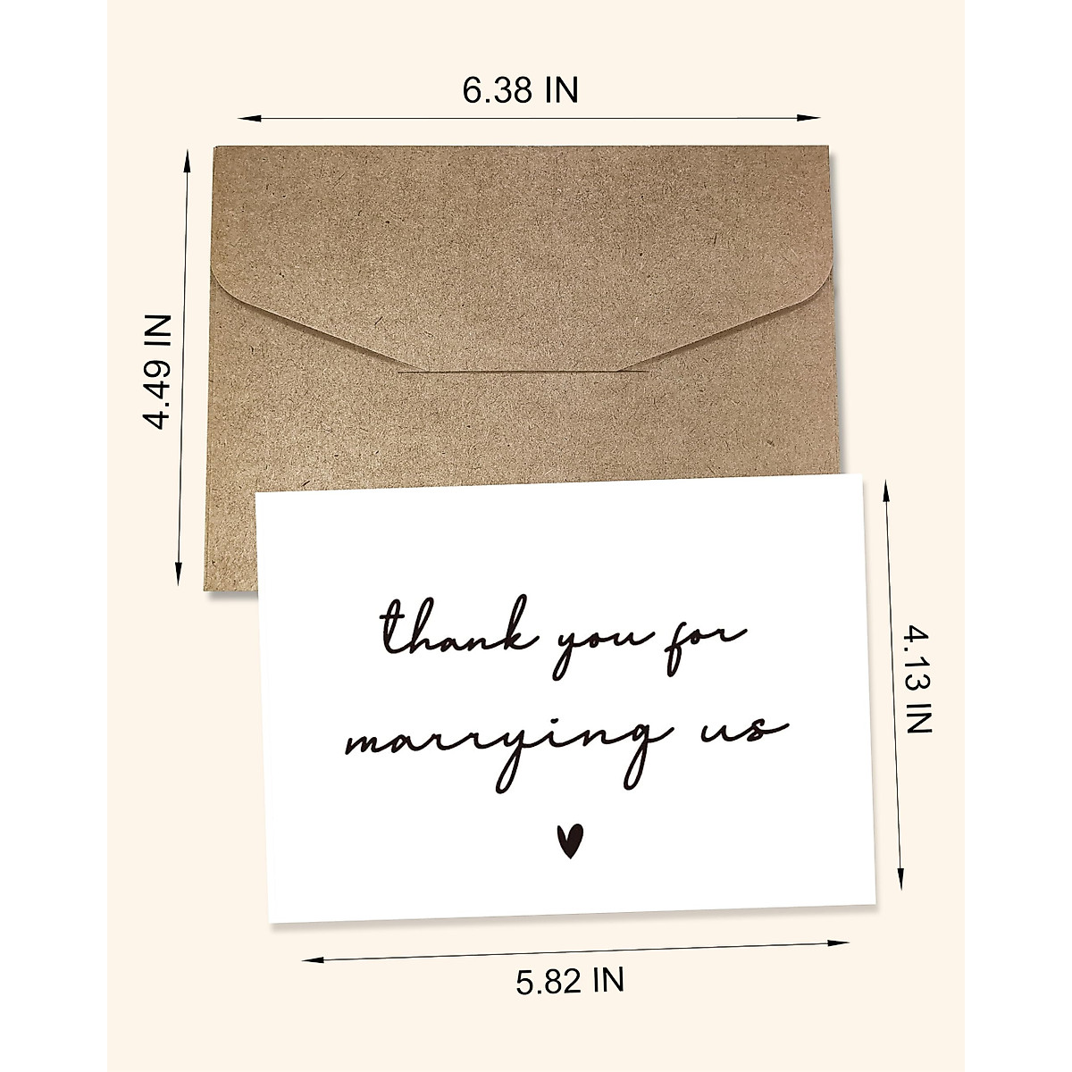 WeddingGiftsWedding 6 Pieces Wedding Day Card, Thank You for Marrying Us, Thank You Card for Officiant, Priest, Minister, Judge, Pastor Gifts. （Thank You B）