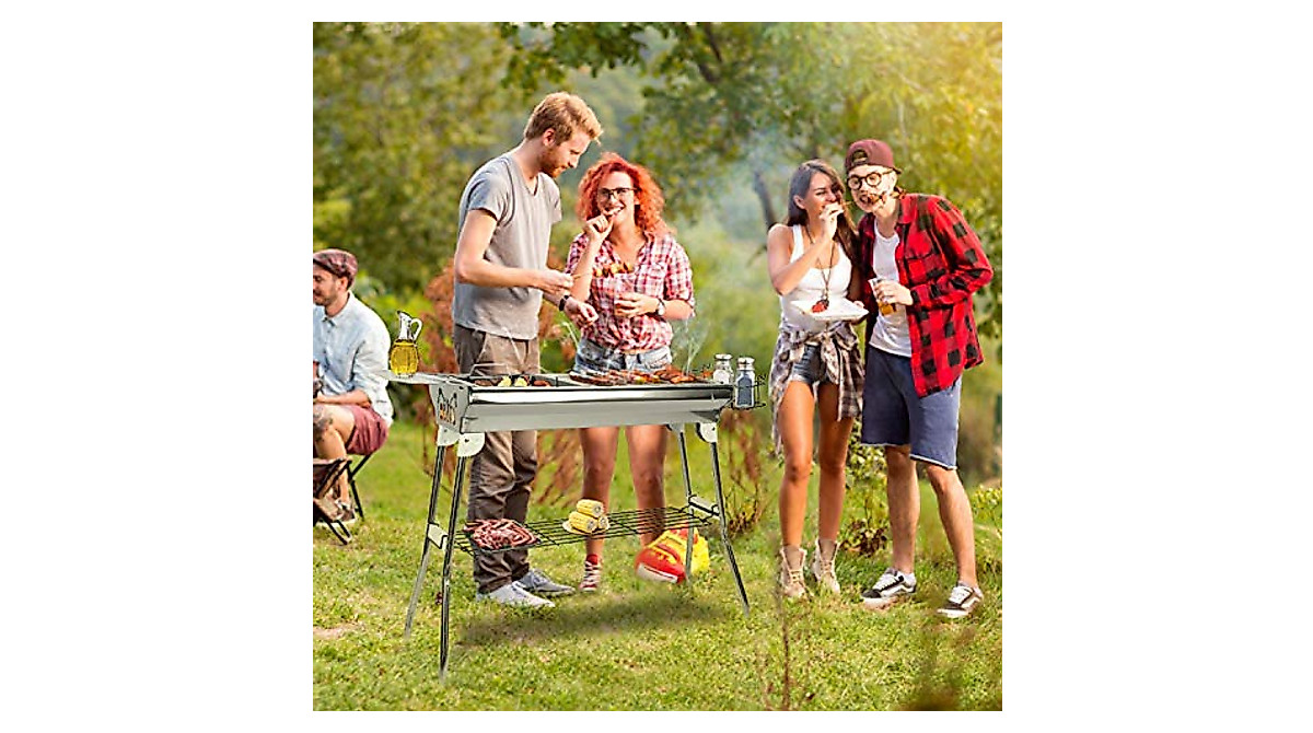 TeqHome Portable Charcoal Grill for 8+ People
