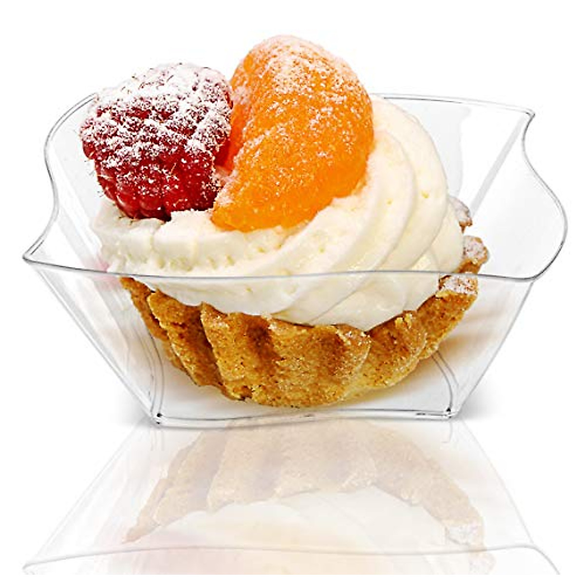 Lawei 100 pack 5 oz Mini Dessert Cups with Spoons - Mini Dessert Plates Disposable Bowls for Chocolate Desserts, Appetizers, Dessert Samplers, Dessert Shot Glasses & More