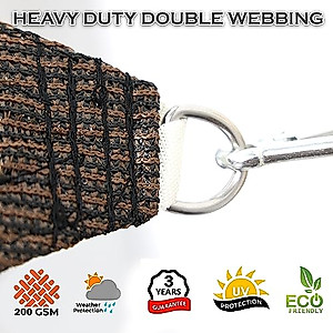 Royal Shade 24' x 24' x 24' Brown Triangle Sun Shade Sail Canopy Outdoor Patio Fabric Screen Awning RTAPT24-95% UV Blockage, Heavy Duty, Water & Air Permeable (We Make Custom Size)