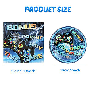 Video Game Party Supplies Pick,20 Game Party Plates and 20 Game Party Napkins ,Gamer Birthday Decorations for Boys(Video Game)