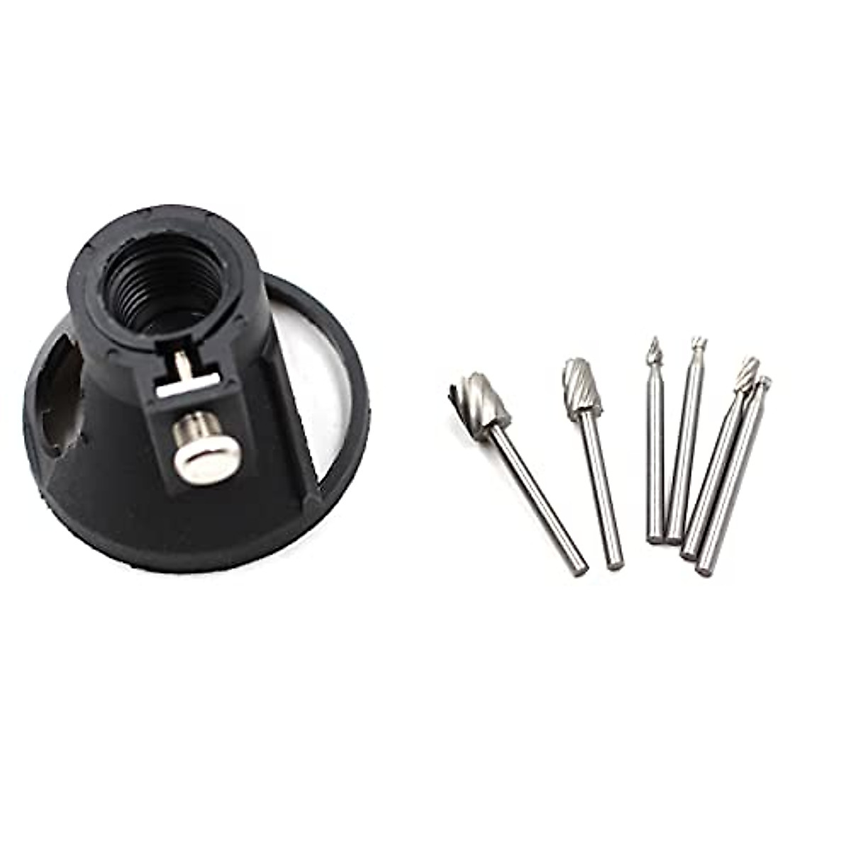 Preamer 6pc HSS Routing Router Bit Engraving Burr Bits Wood Carving Tool Rotary Drill File with Drill Carving Rotary Tool Routing Guide Suit Most Rotary Tool