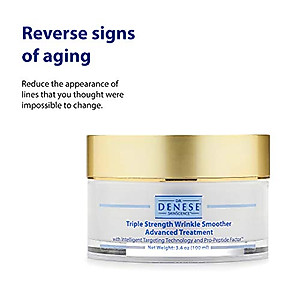Dr. Denese SkinScience Triple Strength Wrinkle Smoother Advanced Treatment Combines Natural Extracts with Enhanced Peptide Technology To Tighten & Firm Skin - Paraben-Free, Cruelty-Free - 3.4oz
