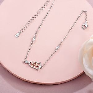 JXJL Friendship Bracelets for Women - 925 Sterling Silver Rose Flower Bracelet Jewelry Birthday Xmas Gifts for Wife Mom Daughter (6)